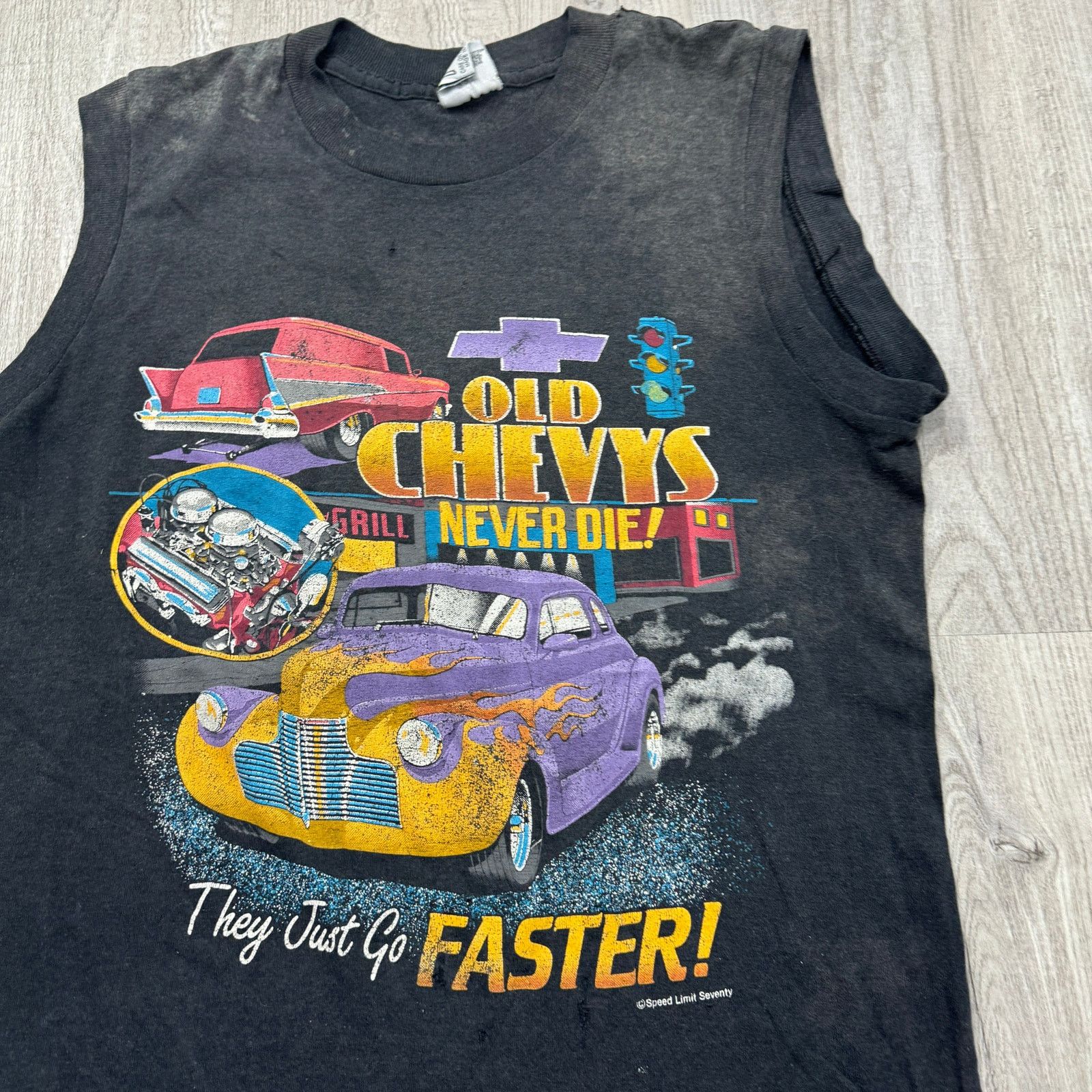 Vintage Vintage Old Chevys Never Die They Just Go Faster Tank Top | Grailed