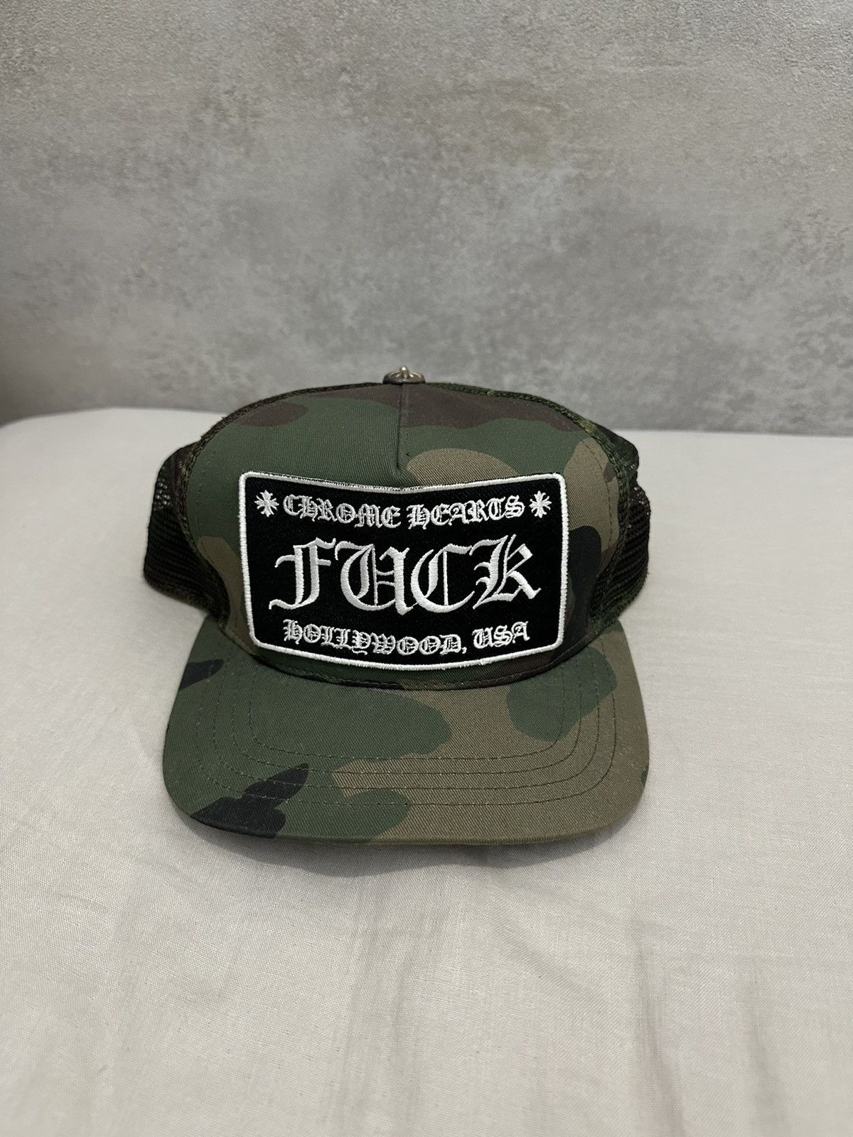 Chrome Hearts Chrome hearts camo trucker hat cap | Grailed