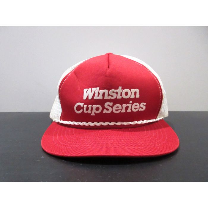 NASCAR VINTAGE Nascar Hat Cap Snap Back Red White Winston Cup Racing ...