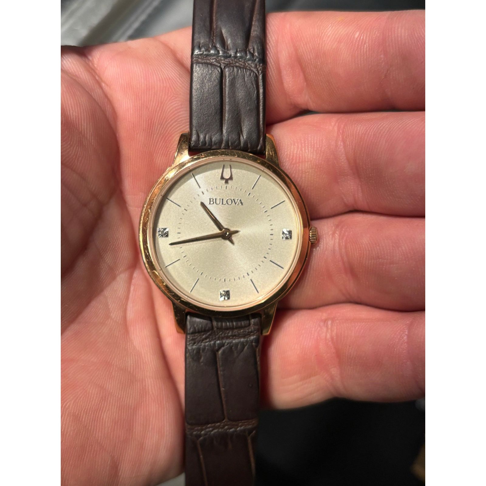 Bulova Bulova 97P122 Rose Gold Tone Brown Leather Band! New Battery ...