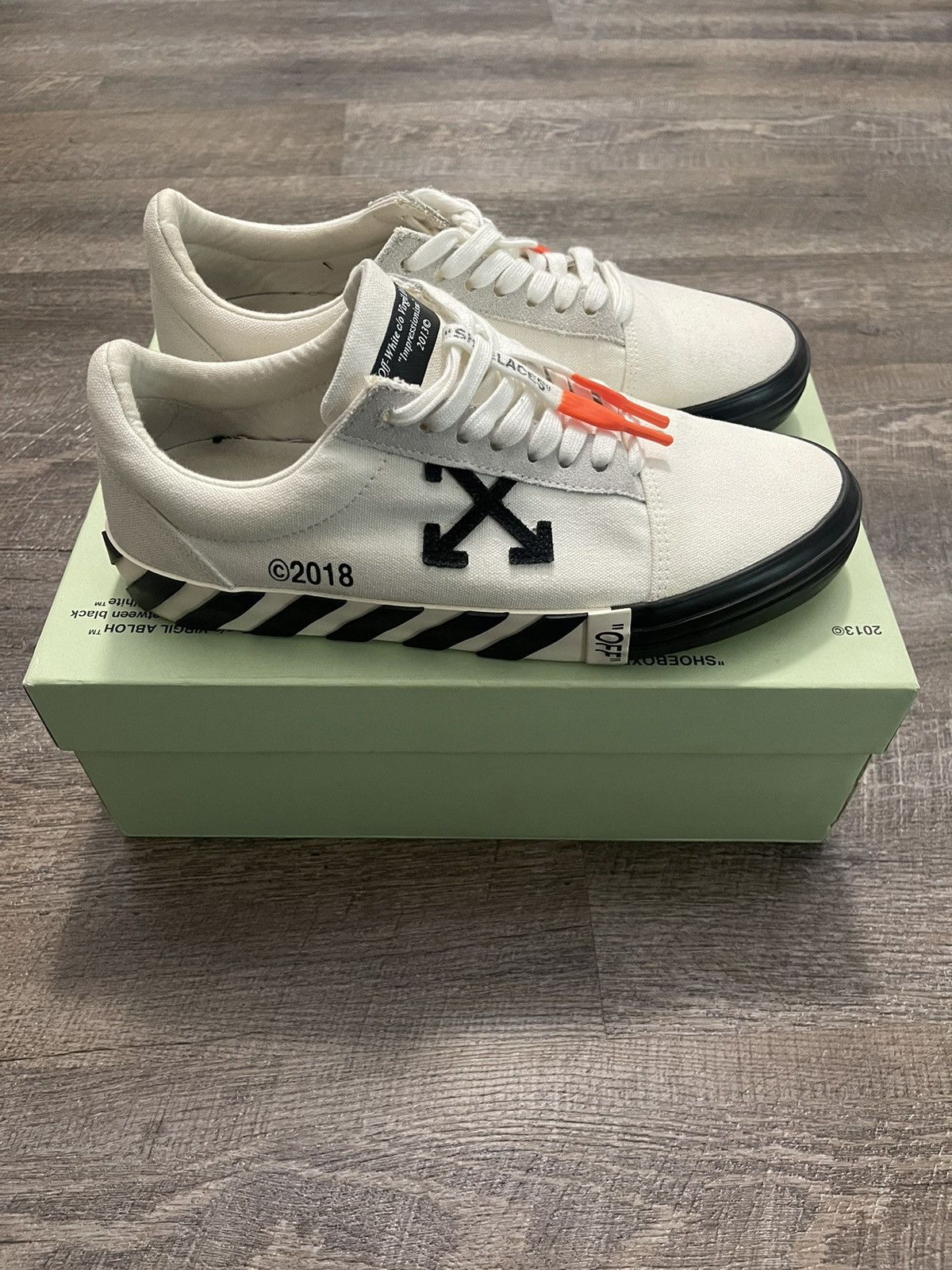 Off-White Off-White Vulc Low (Updated Stripes) | Grailed