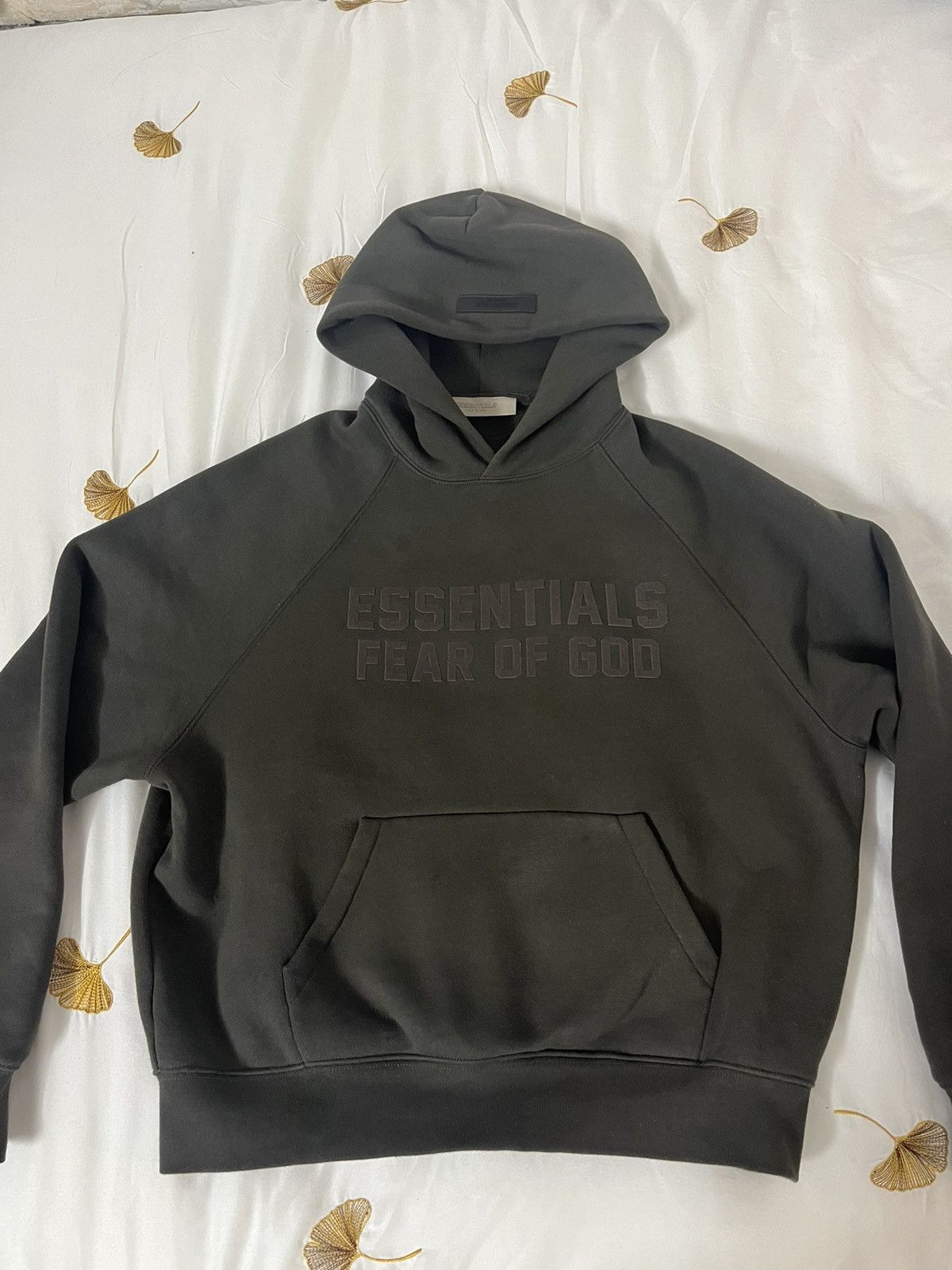 Essentials × Fear of God Essentials Grey Raglan Hoodie | Grailed