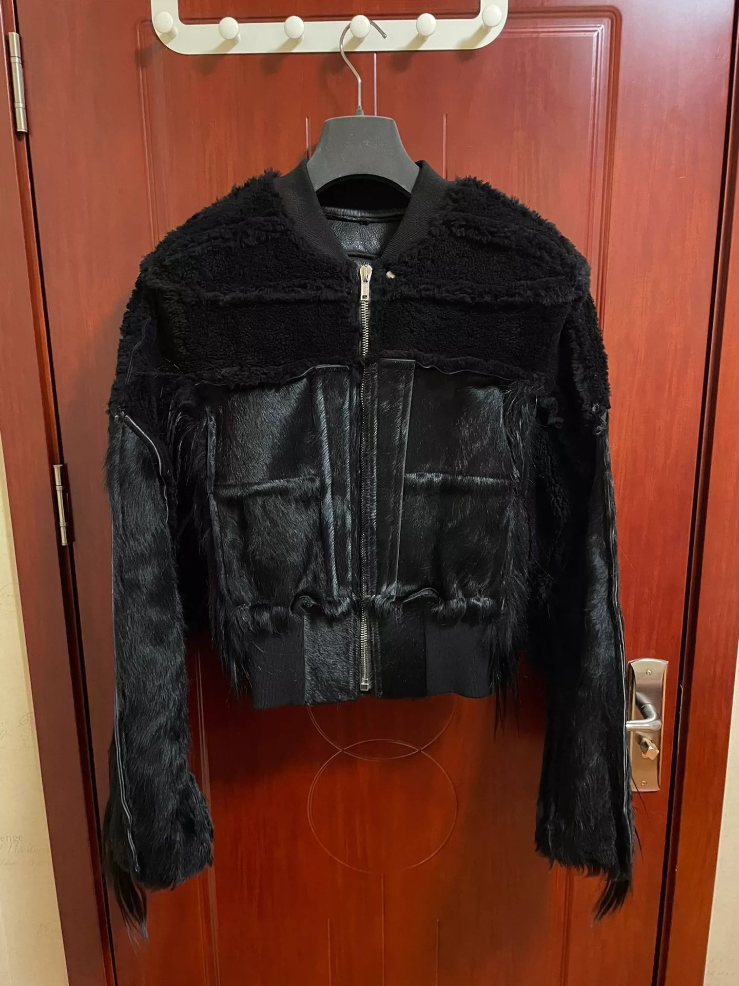 Rick Owens Rick Owens 22FW fur integrated black jacket -DMC | Grailed