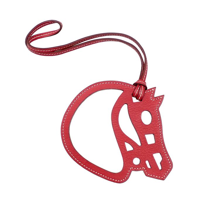 Hermes Hermes Charm Paddock Cheval Bag Ladies Red Leather HERMES Horse ...