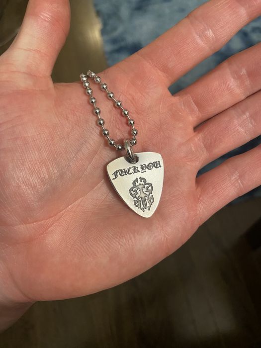 Chrome Hearts Chrome Hearts Dagger Horseshoe Guitar Pick Pendant ...