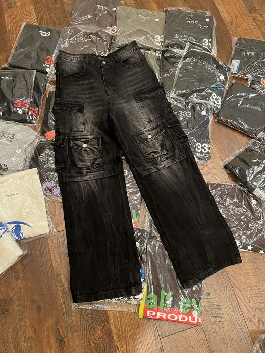 Half Evil Half evil 10 pocket vintage wash cargo denim jeans | Grailed