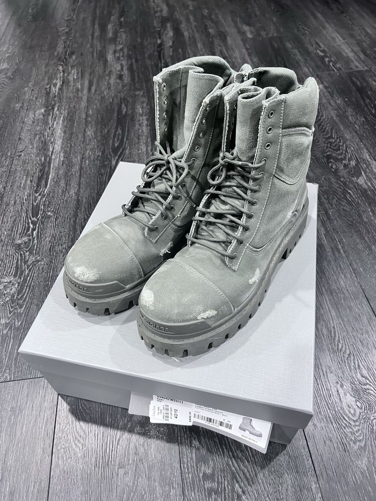 Balenciaga BALENCIAGA COMBAT STRIKE 20MM BOOT IN KHAKI | Grailed
