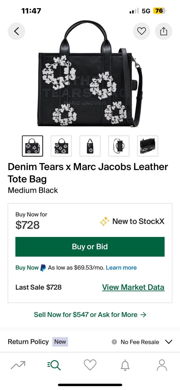 DENIM TEARS × Marc Jacobs Marc Jacobs x Denim Tears Medium Tote Bag ...