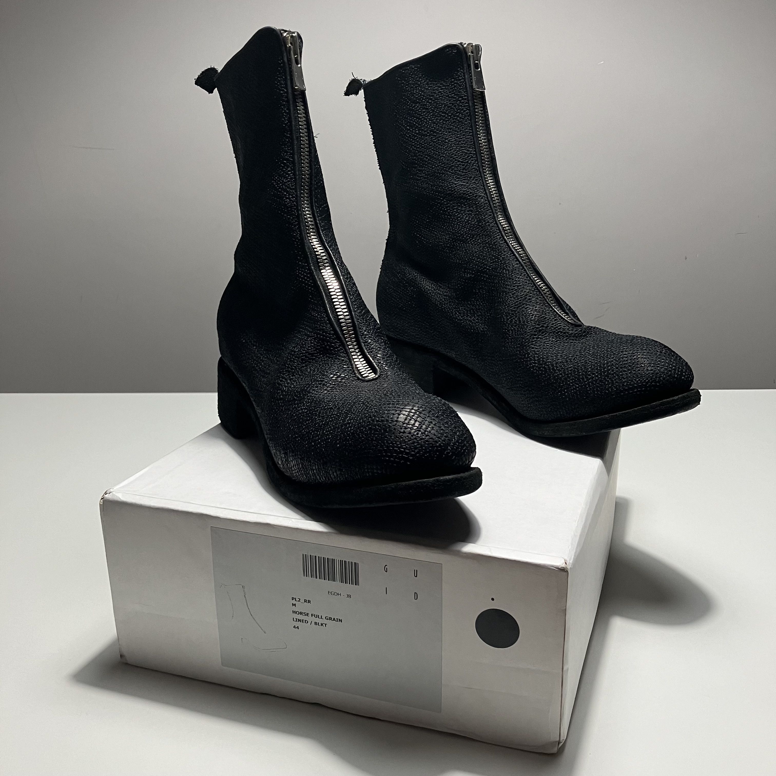 Guidi GUIDI PL2_RR Stitched Black Horse Leather Front-zip Boots | Grailed