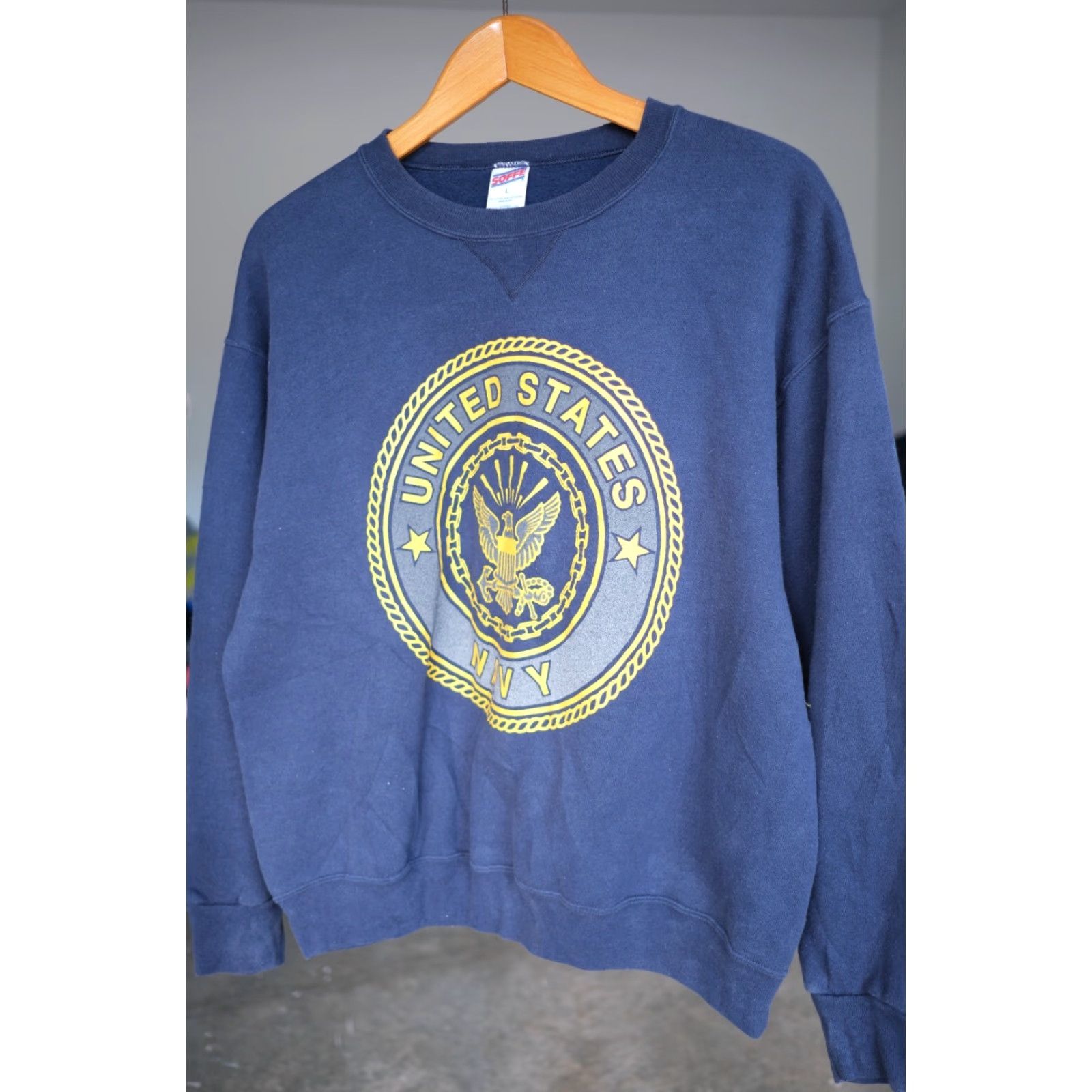 Soffe VINTAGE Soffe Sweatshirt Shirt Mens L Navy 1989 80s 90s USA ...