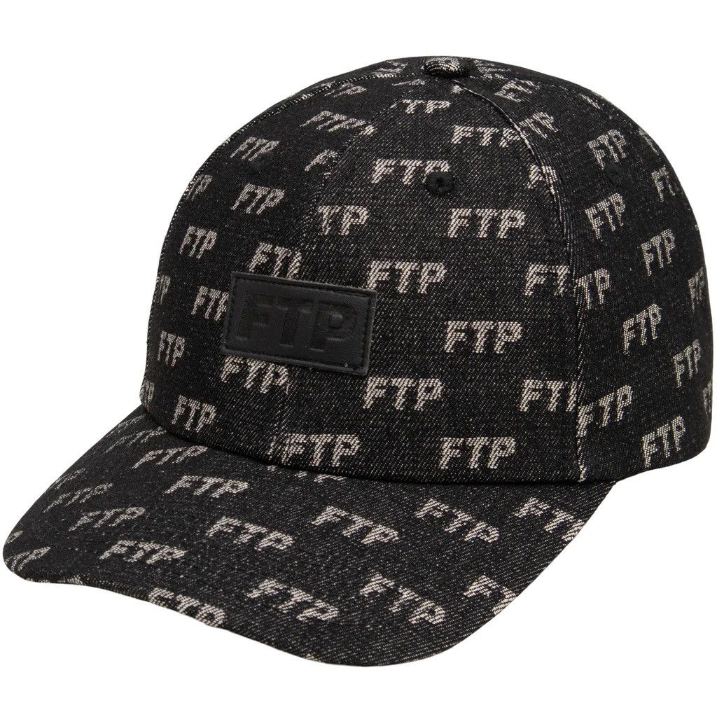 Fuck The Population FTP Jacquard Denim Logo 6 Panel Hat Black | Grailed