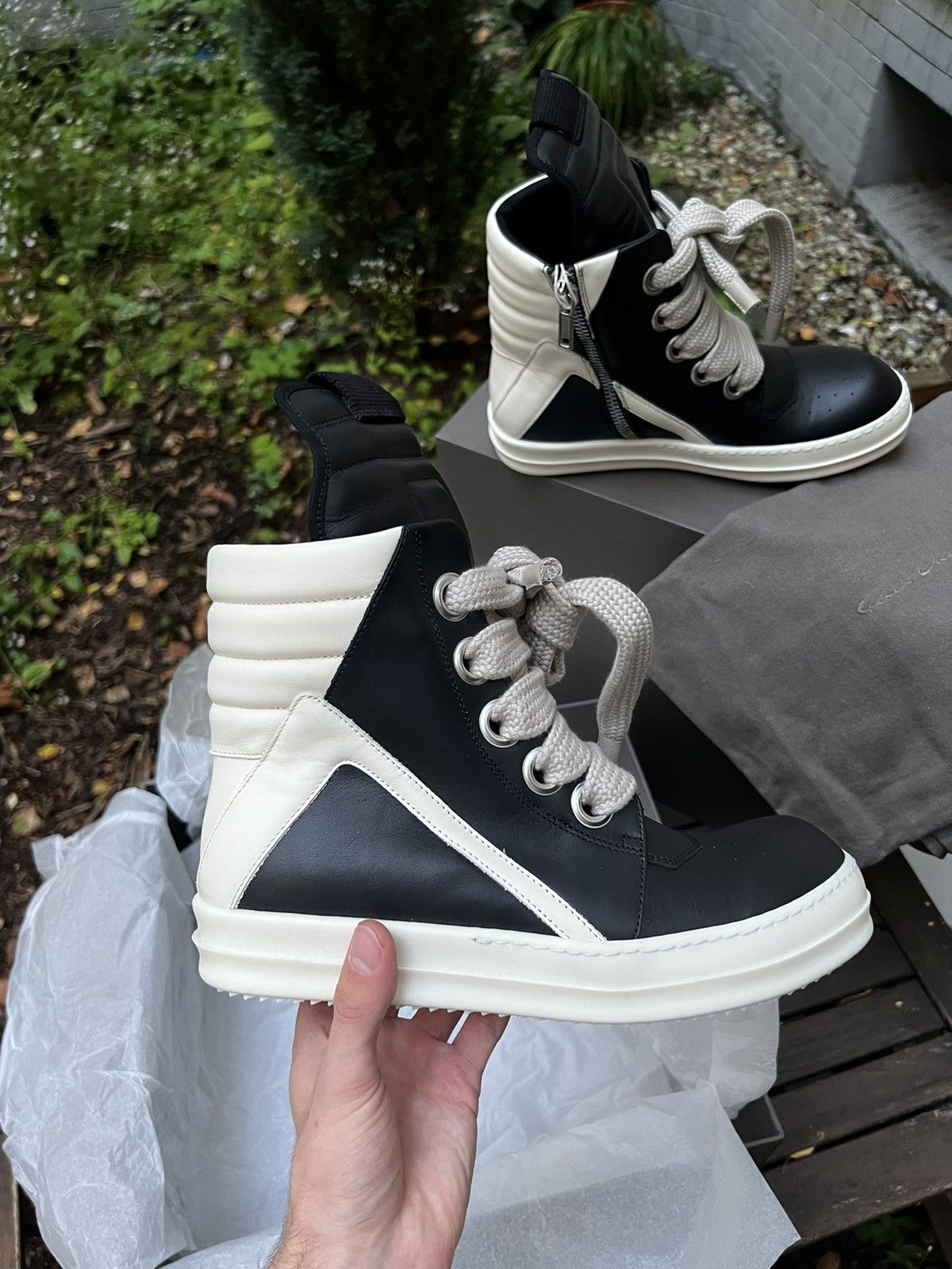 Rick Owens Rick Owens Geobasket Jumbo Laces Sneakers RR01C4898 LPOW2 ...