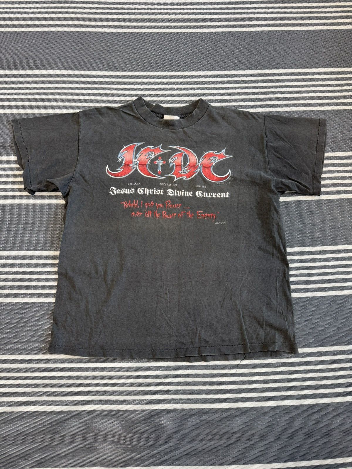 Rock T Shirt Vintage JCDC Jesus Parody AC/DC 1990’s | Grailed