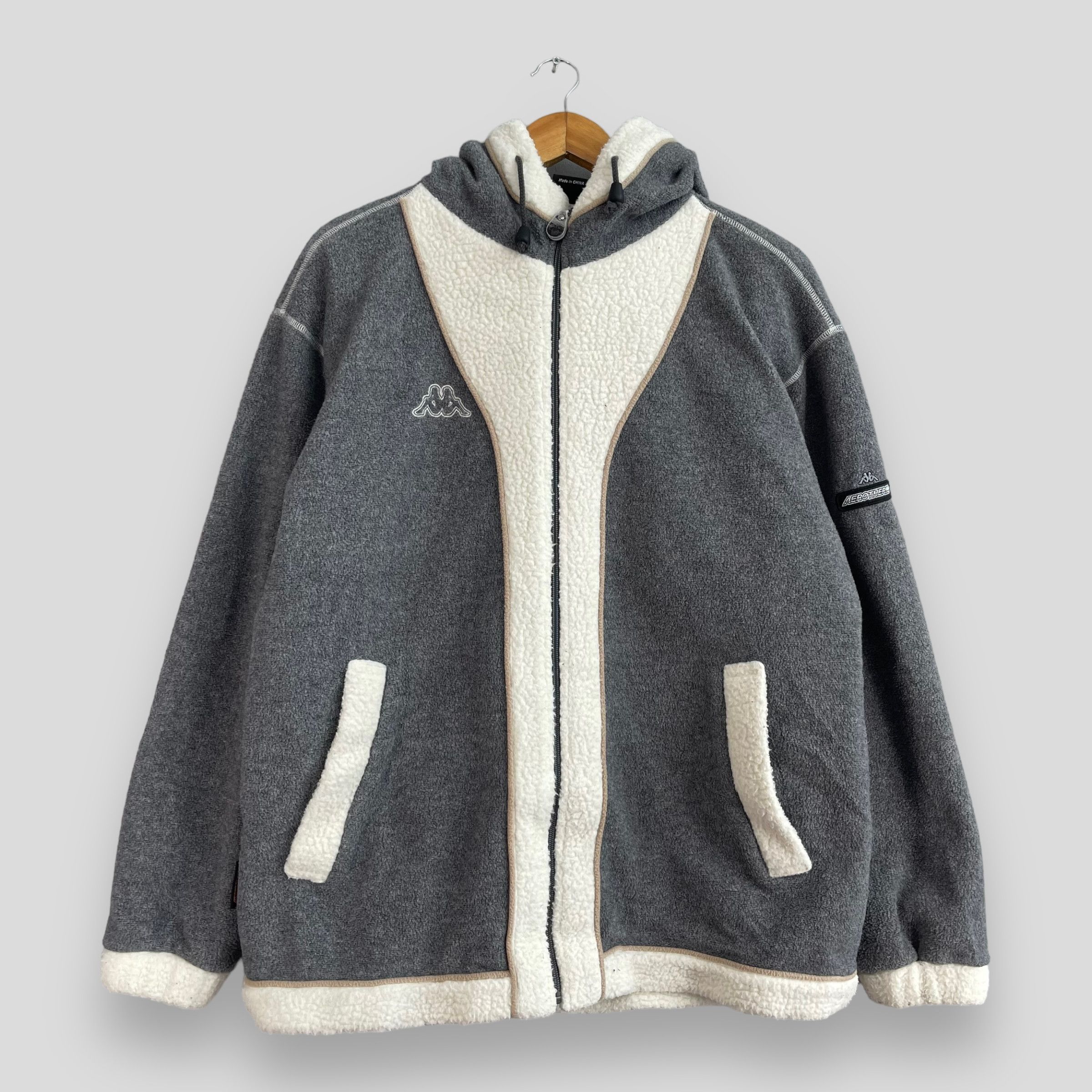 Vintage Vintage 90s KAPPA Sherpa Lined Fleece Hoodie Jacket | Grailed