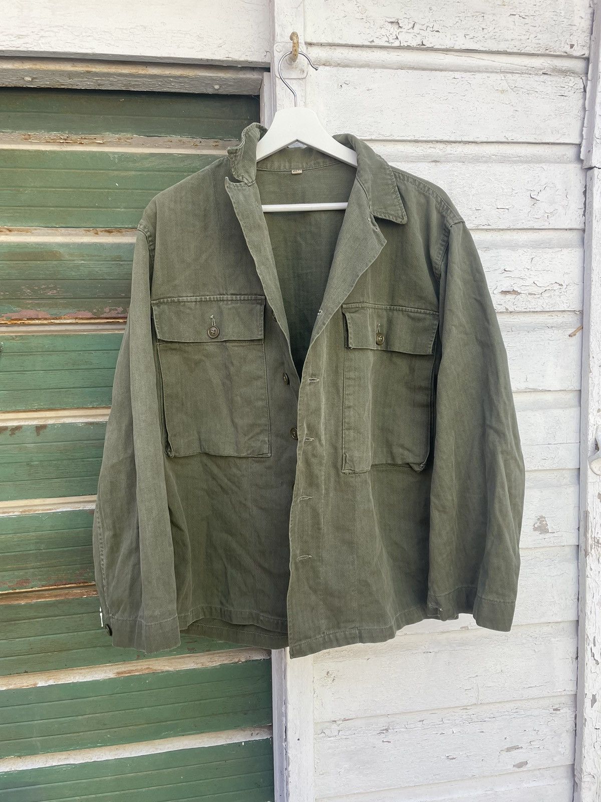 Military × Vintage 1940s Olive Button Up | Grailed