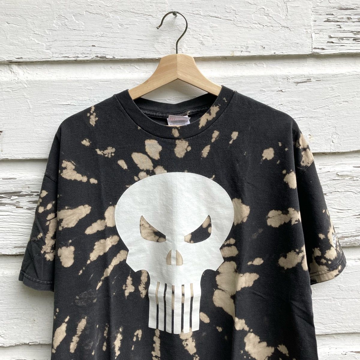 Vintage Vintage 2000’s Marvel Graphitti Punisher bleached tee | Grailed