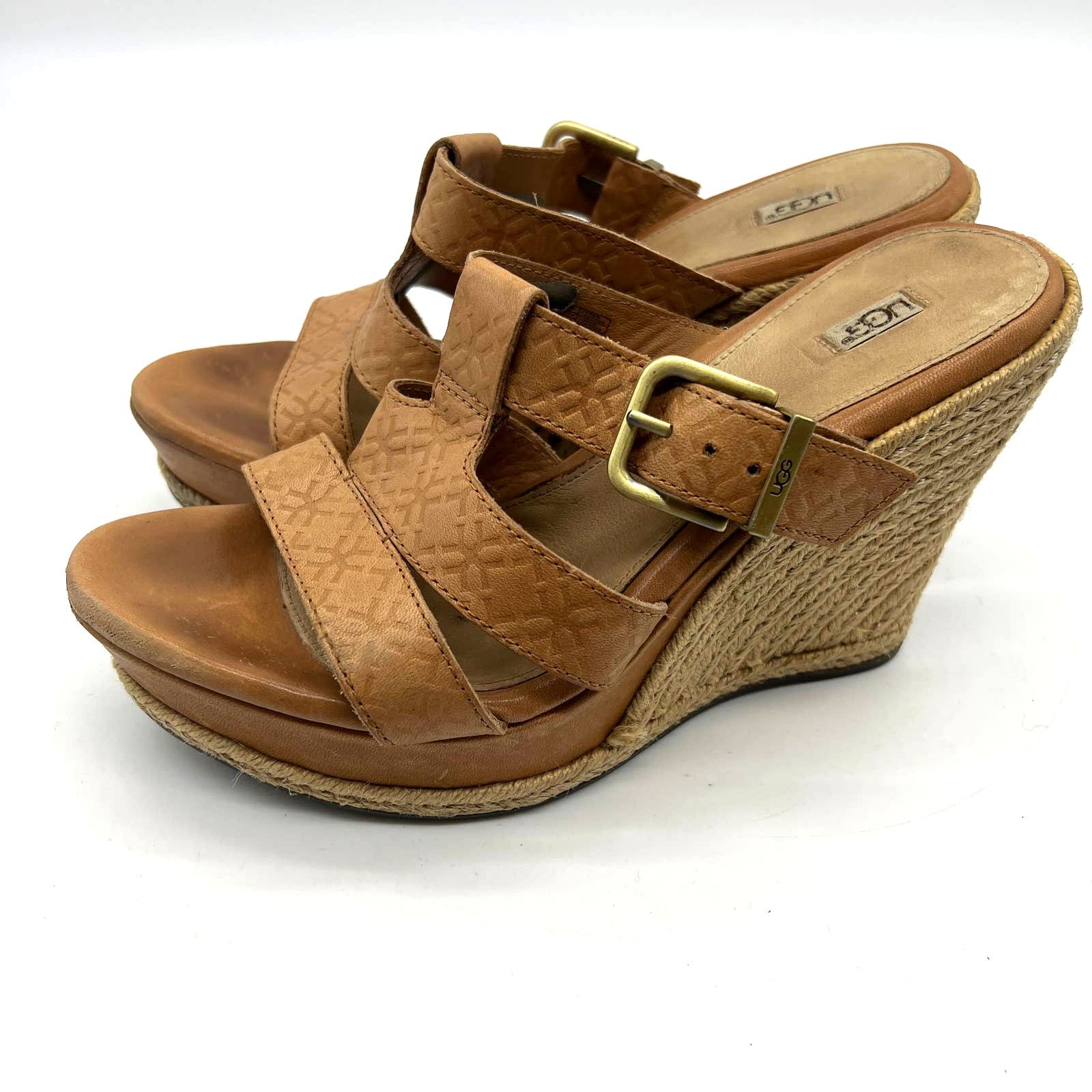 Ugg UGG Hedy Tan Leather Slip On Women 8US Heel Shoes | Grailed