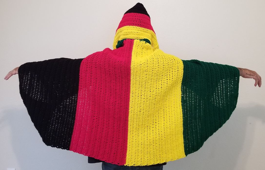 Custom Crochet Open Poncho with Buttons | Grailed