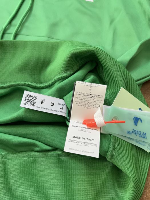 Off-White Off-White Hand Logo Hoodie Green Large | Grailed