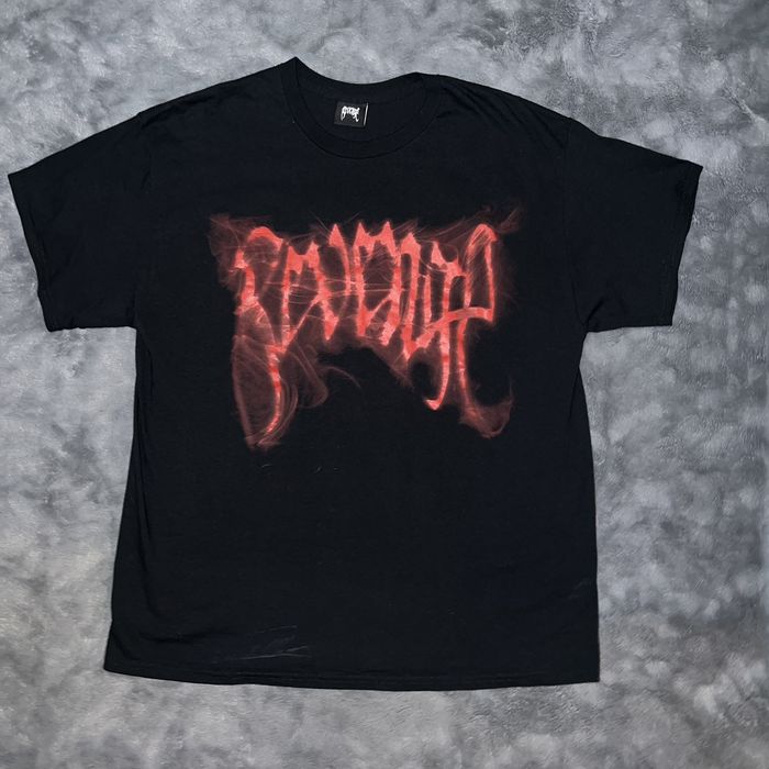 Revenge Revenge red smoke skull tee | Grailed
