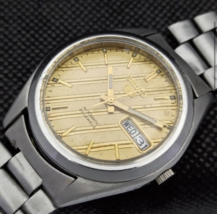 Vintage Vintage 1971 Seiko 5 Automatic Silver Watch Gold Face | Grailed