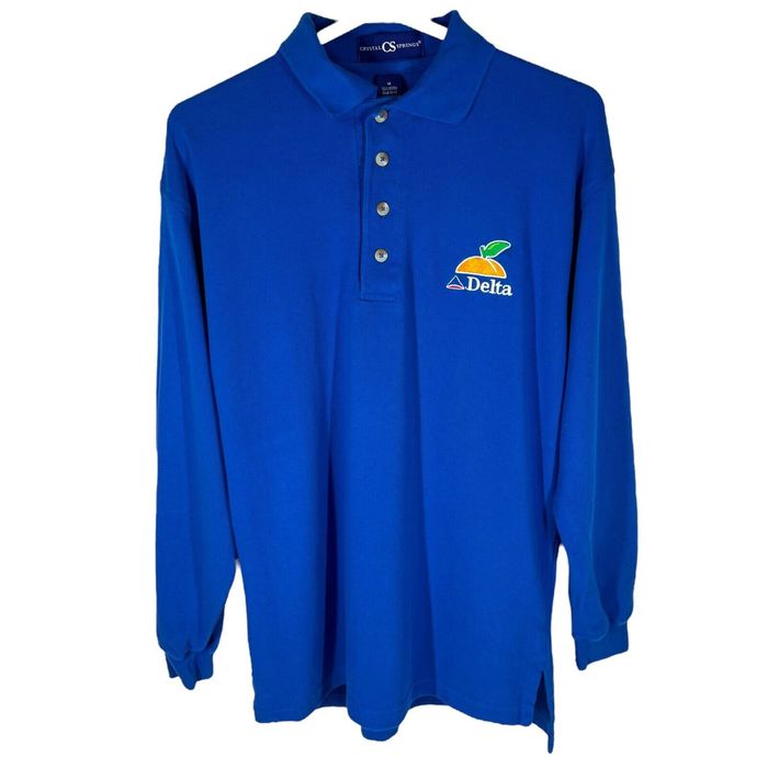 Delta Delta Airlines Long Sleeve Polo Shirt Men M Vintage Atlanta | Grailed