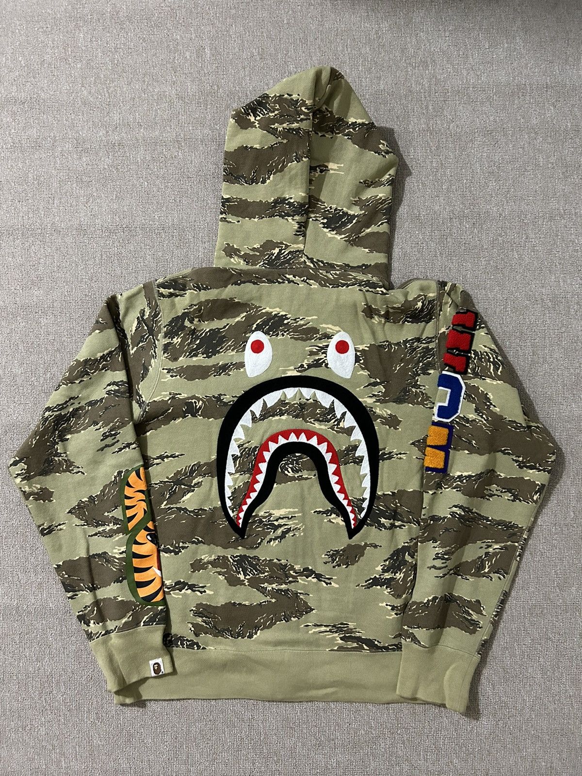 Bape Tiger Camo Shark Full Zip Hoodie | Grailed