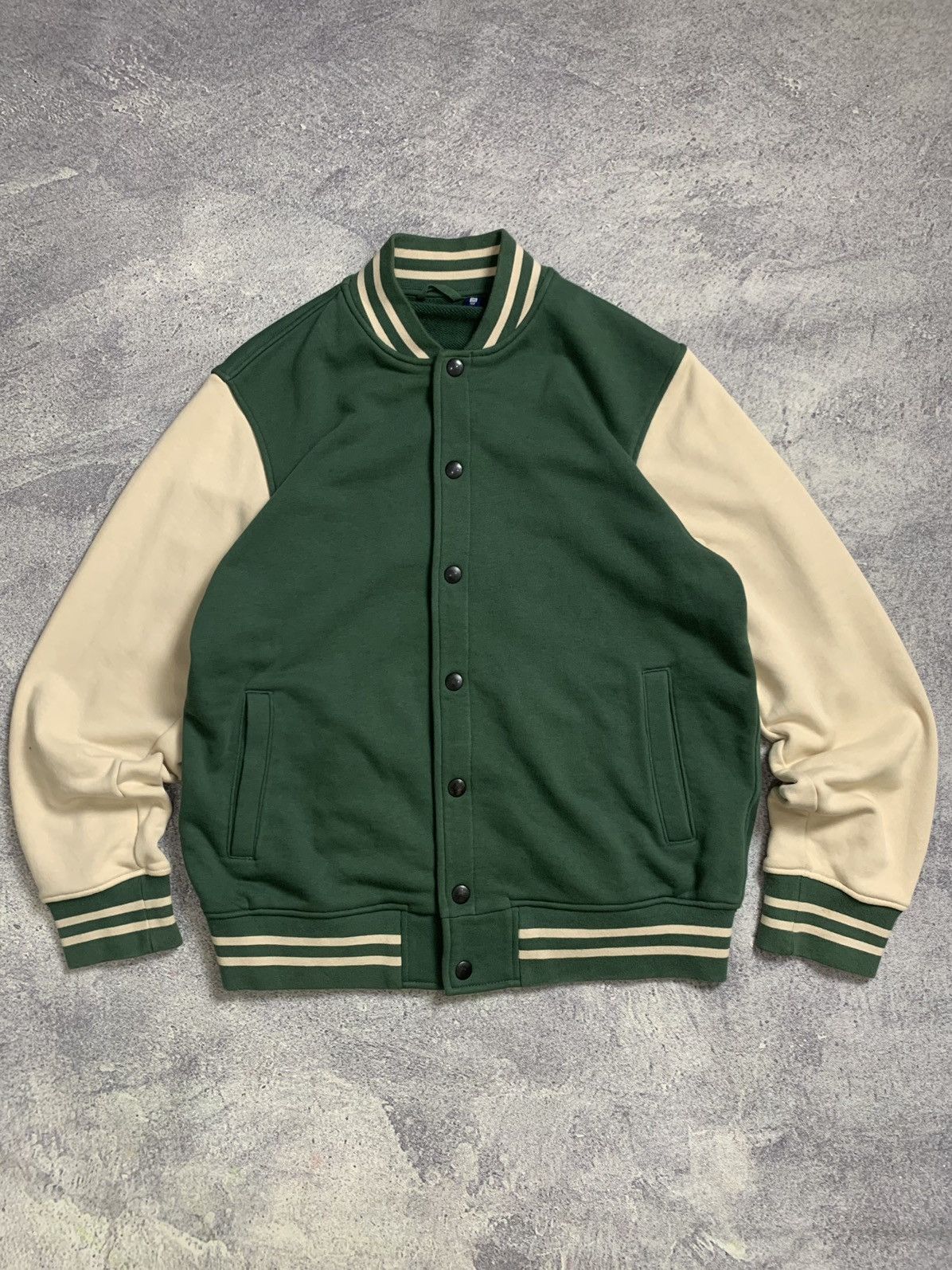 Streetwear × Uniqlo × Vintage Vintage Green 'Uniqlo' Varsity Jacket ...