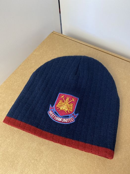 Vintage West Ham United FC beanie hat central logo embroidery | Grailed