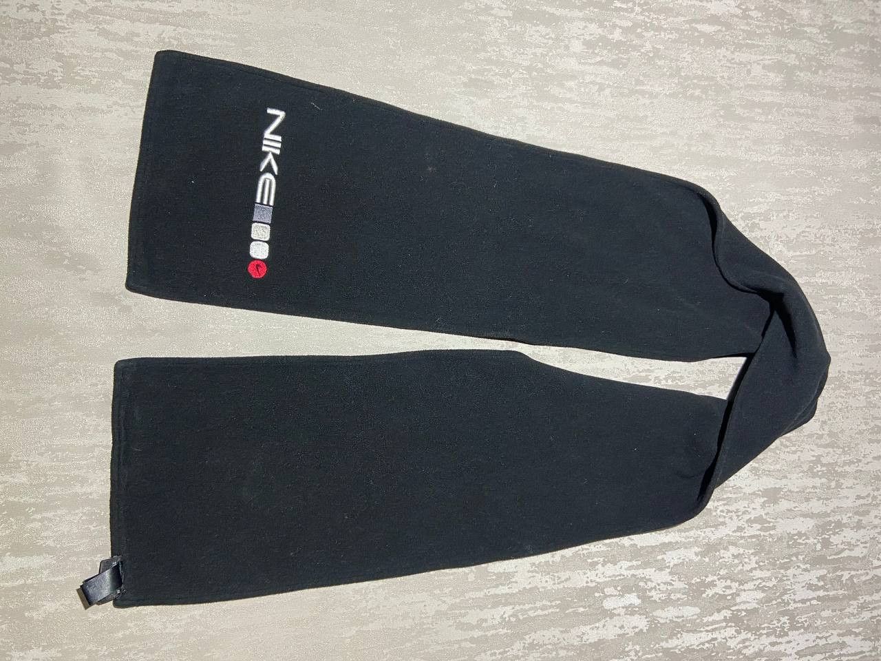 Nike Vintage 90s Nike Black Fleece Scarf Red Swoosh Big Logo | Grailed