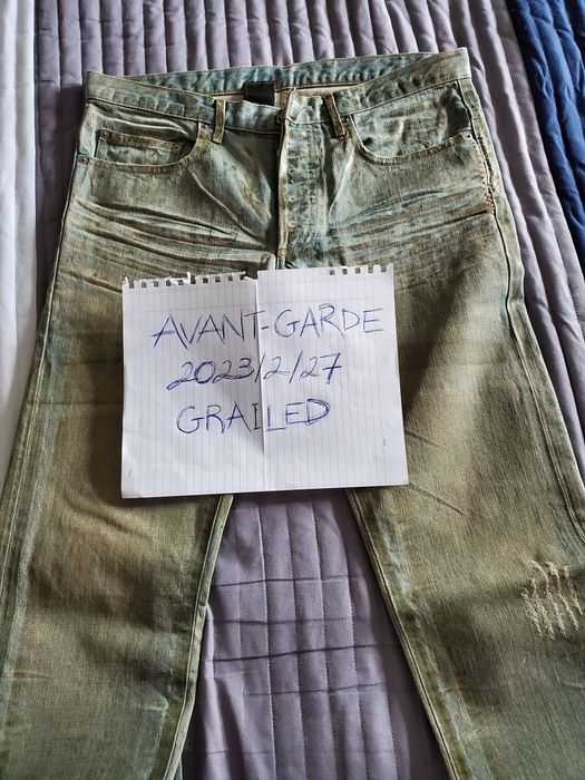 Dior Dior Homme 2004 Strip Waxed Bleu Claire Jeans | Grailed