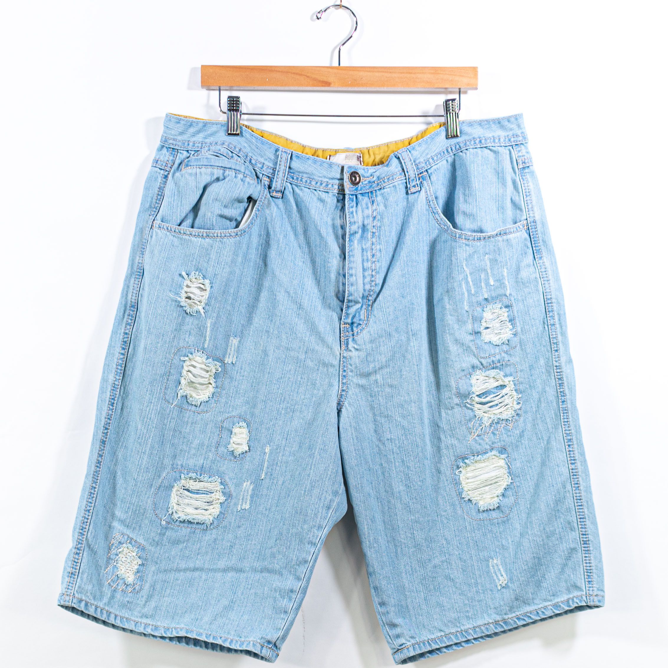 Route 66 × Streetwear × Vintage Route 66 Baggy Jean Shorts 40 Y2K Hip Hop Streetwear Skater ...