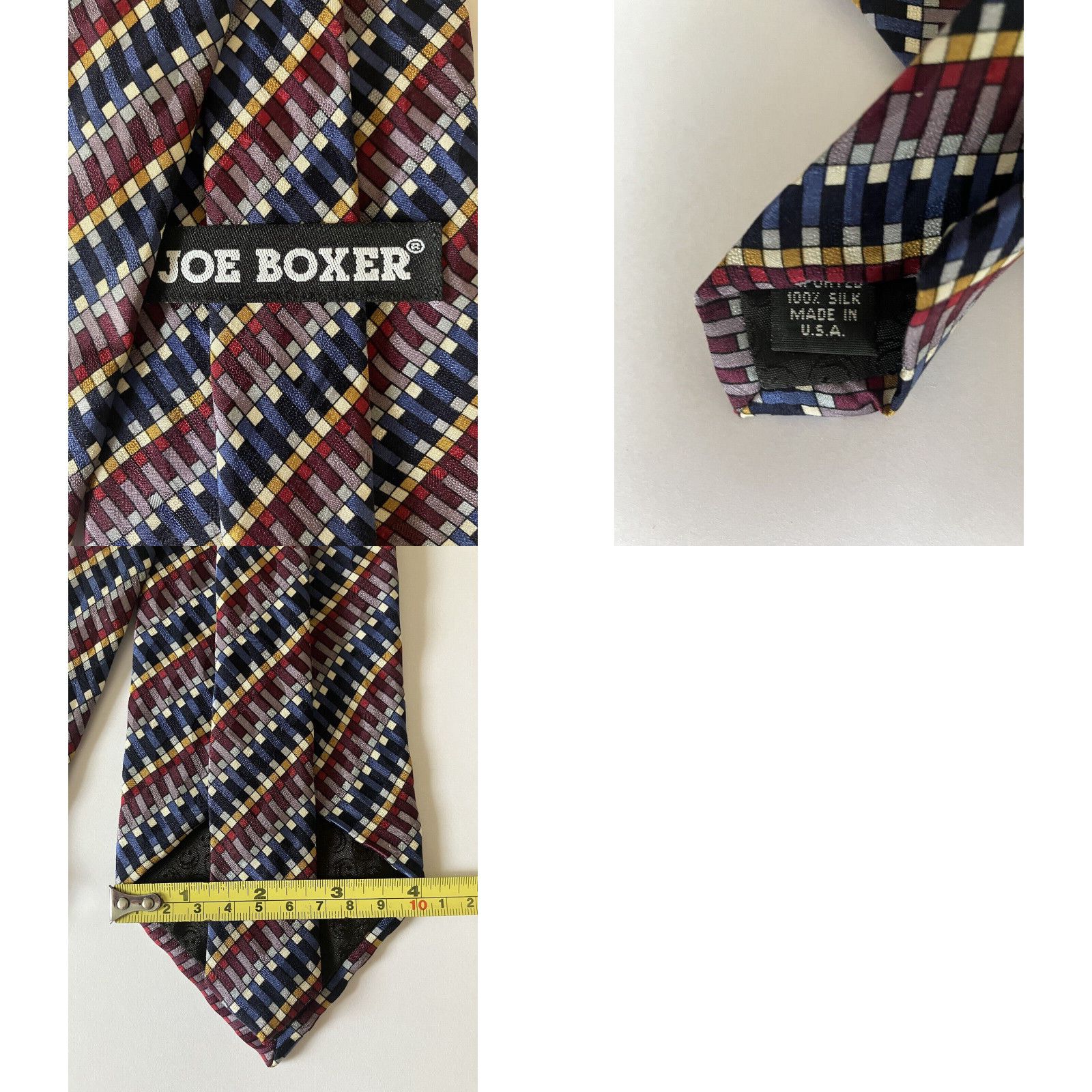 Joe Boxer Joe Boxer Men's Necktie Tie Silk Satin Multicolor Stitch ...