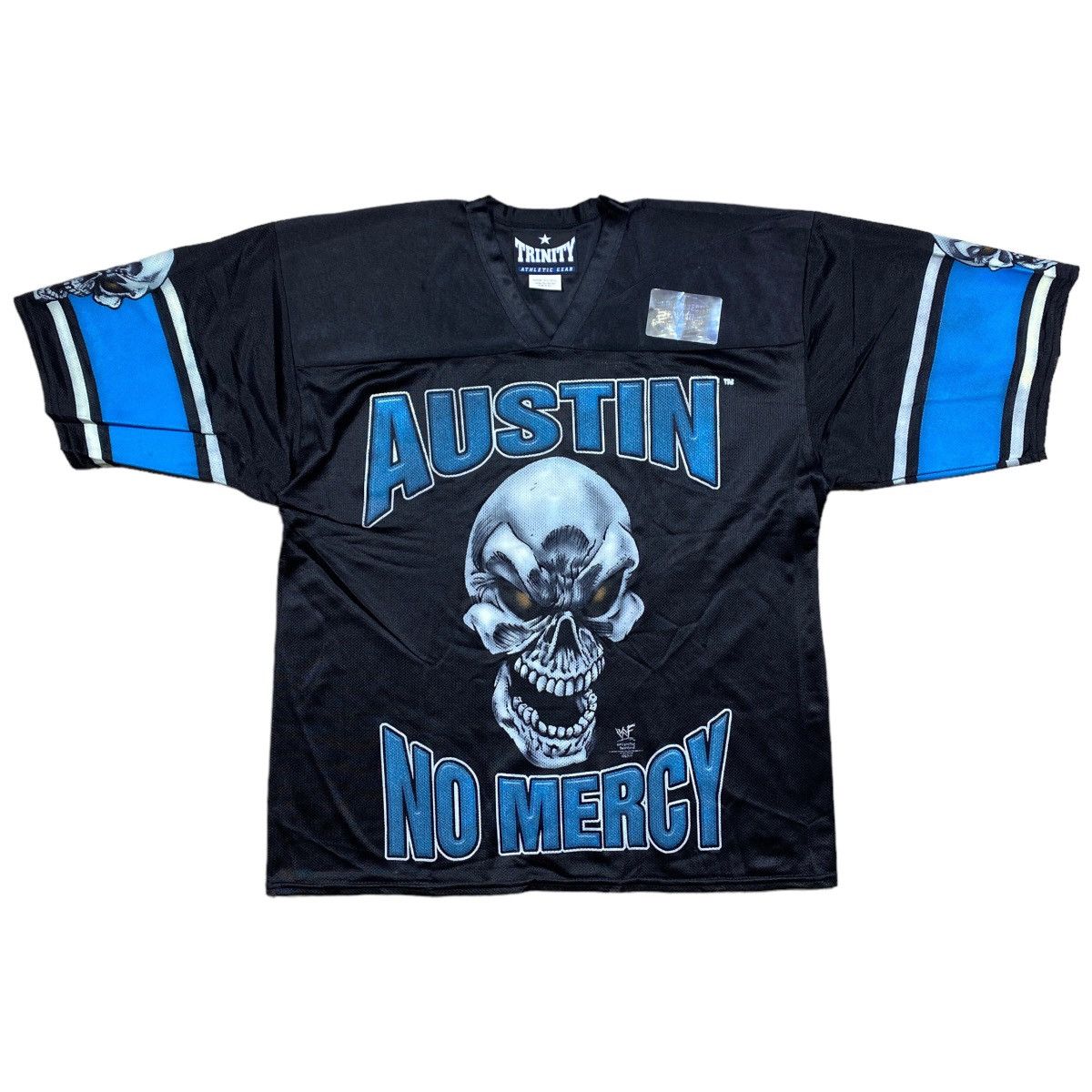 Vintage × Wwe × Wwf NEW 1998 STONE COLD SKULL JERSEY "NO MERCY" | Grailed