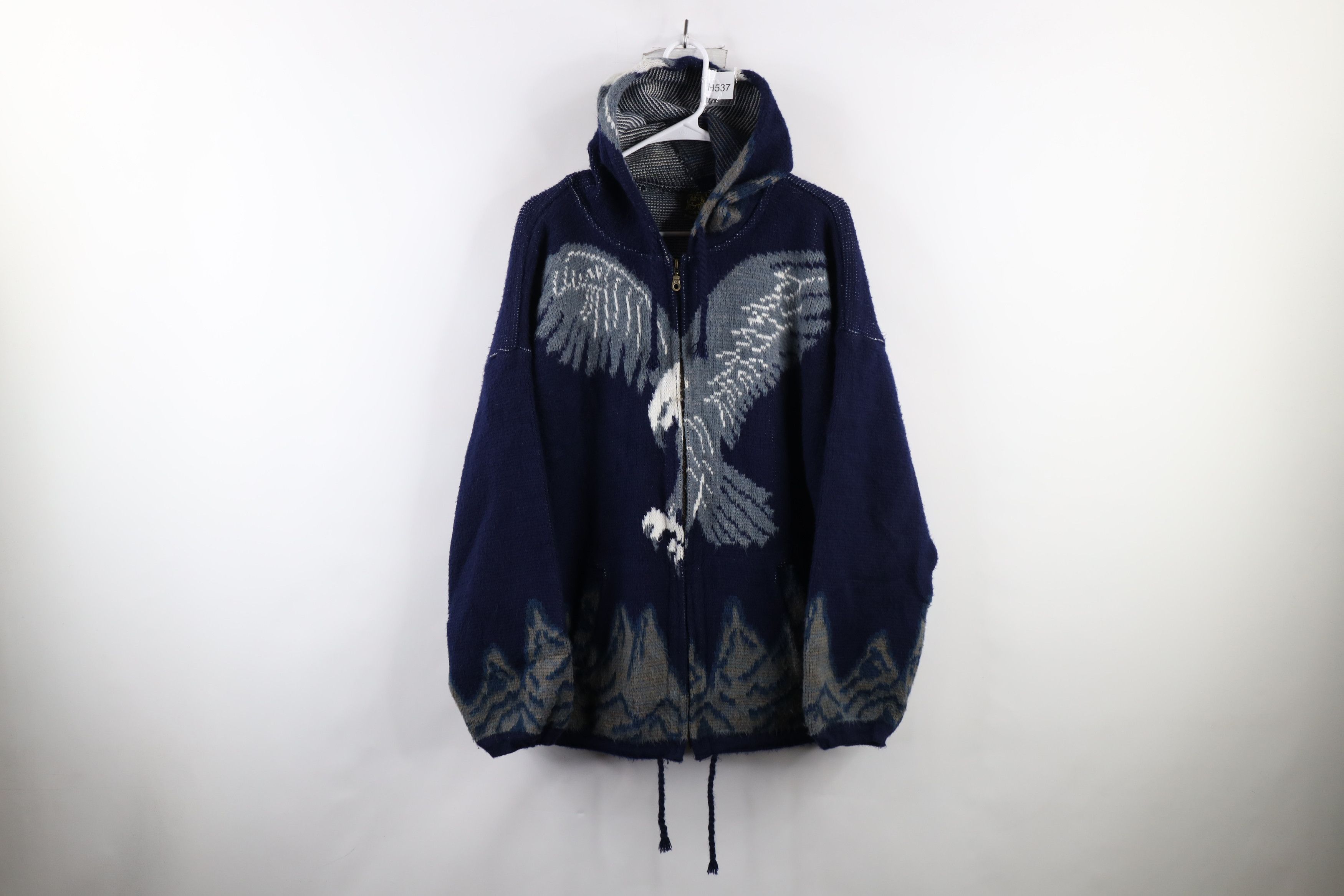 Vintage Vintage 90s Streetwear Eagle Mountains Knit Full Zip Hoodie ...