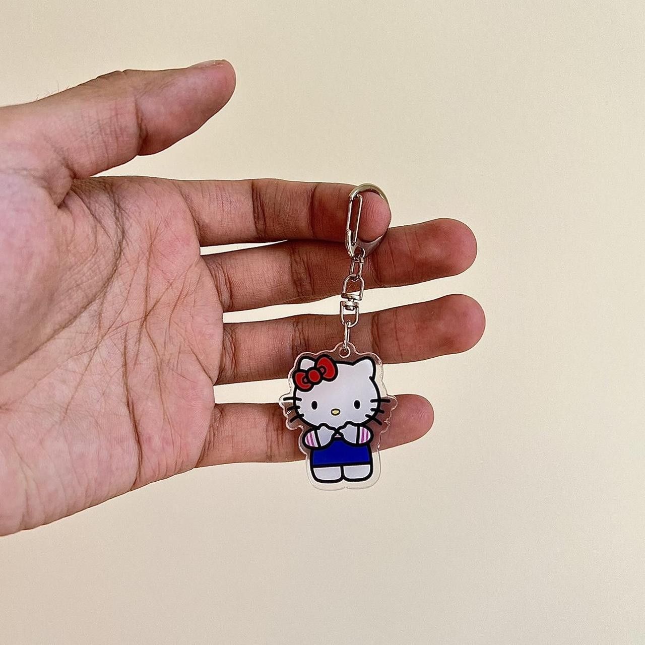 Silver cute hello kitty keyring keychain | Grailed