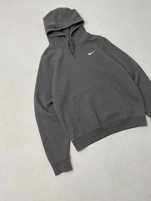 Nike Vintage hoodie Nike mini swoosh Gray | Grailed
