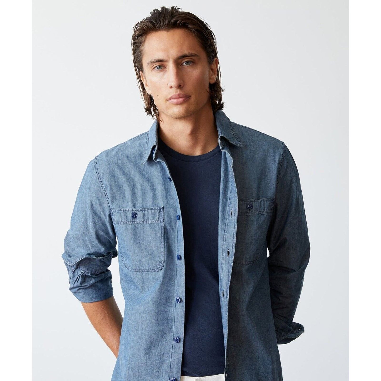 Todd Snyder Todd Snyder Japanese Chambray Work Shirt Indigo Blue NWT ...