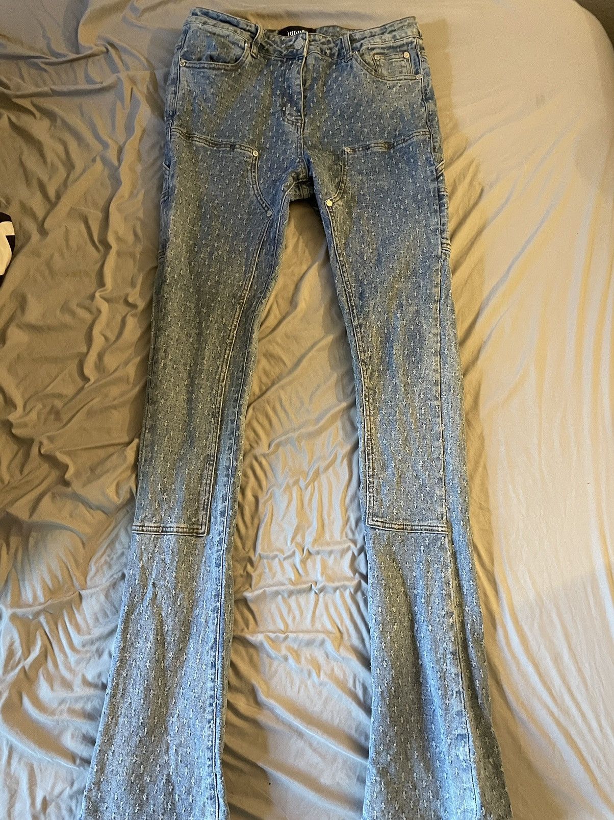 Jean × Streetwear Guapi Powder Blue Lazer Stacked Denim | Grailed