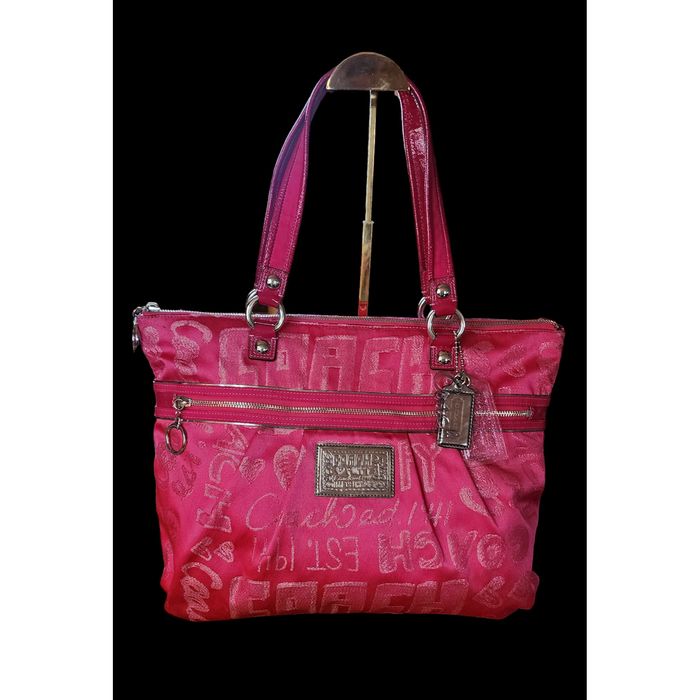 Coach Coach Poppy Story Patch Bella Graffiti Glam Pink Tote Purse | Grailed
