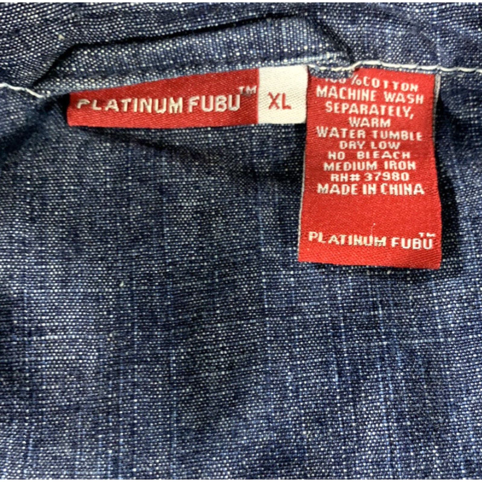 Fubu Vintage Platinum FUBU Denim Jacket XL Fat Albert Blue White ...