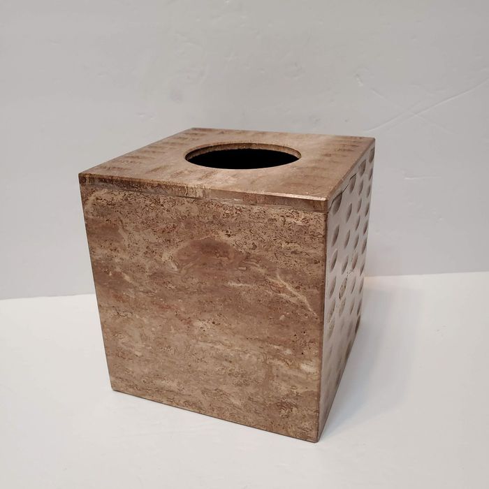 Other Stone Waterstone Square Tissue Box Cover, Travertine Marble | Grailed