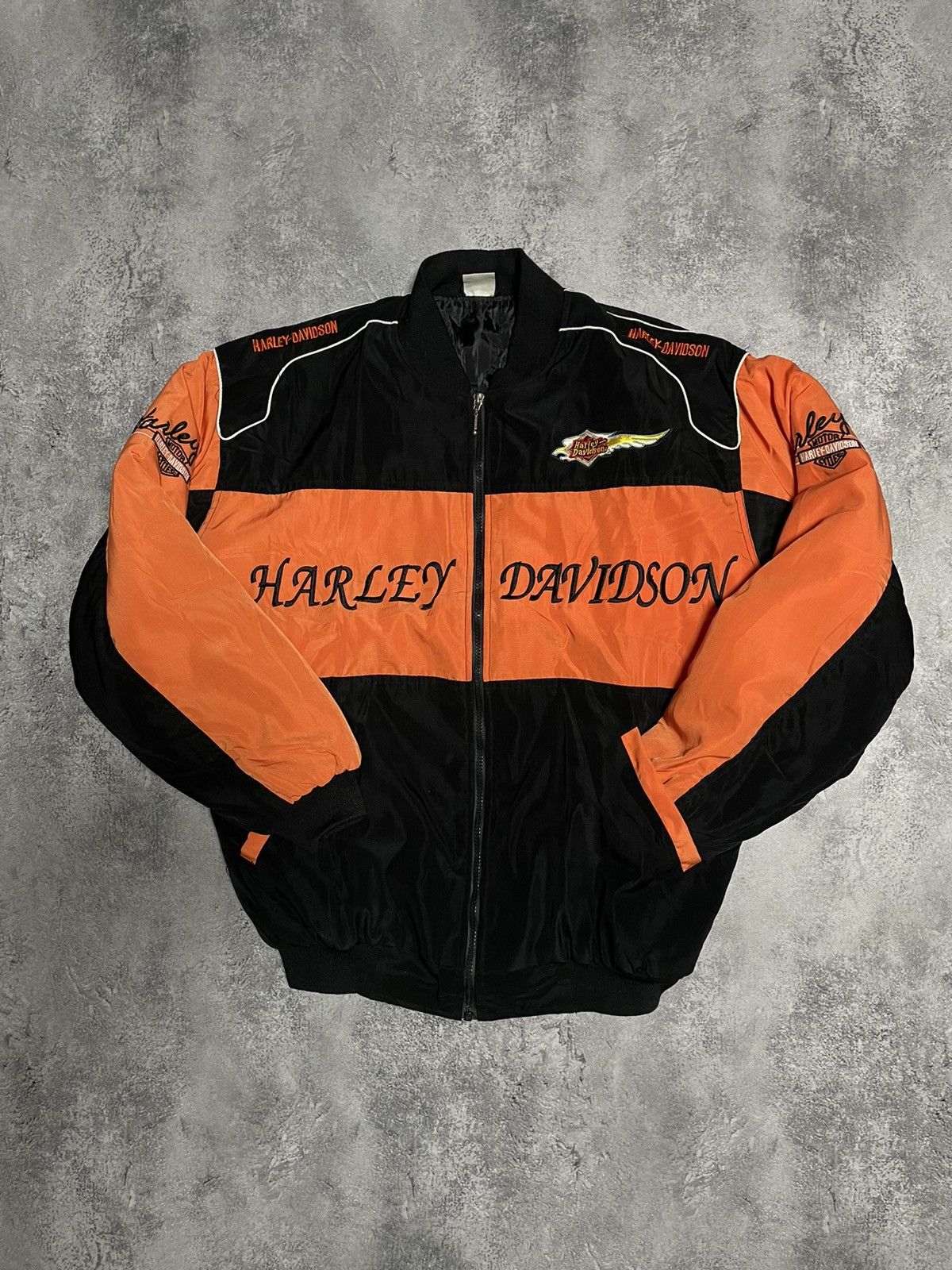 Harley Davidson × Racing × Vintage Harley Davidson Racing Jacket Bomber ...