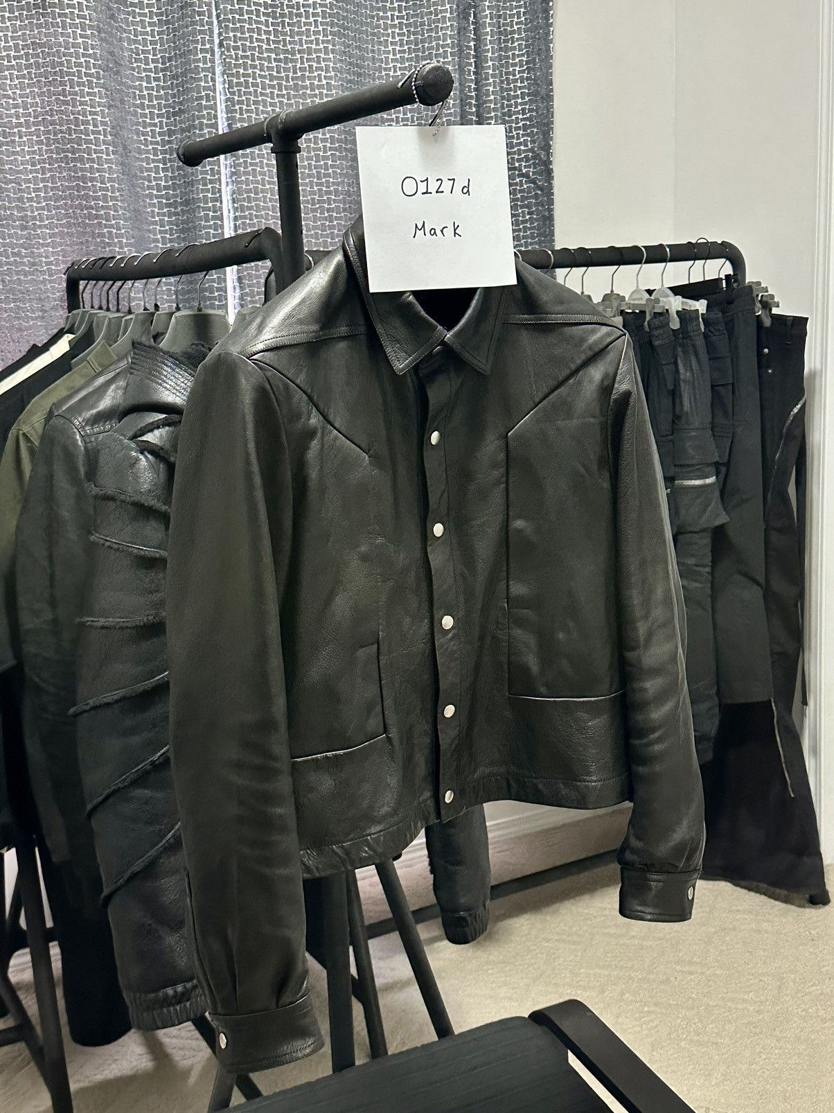 Rick Owens RICK OWENS ALICE STROBE LEATHER OUTERSHIRT SS23 ‘EDFU’ | Grailed