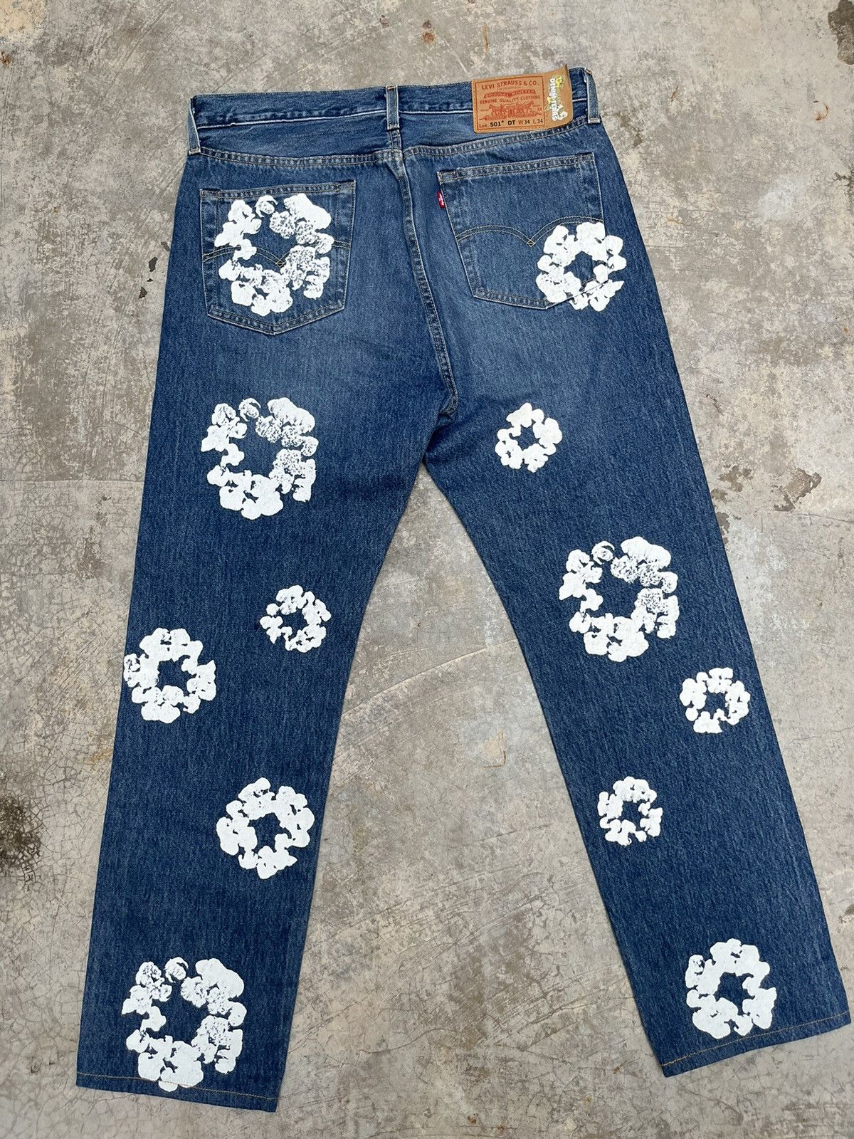 Levi's Vintage Clothing Denim Tears 501 Cotton Wreath Jeans | Grailed
