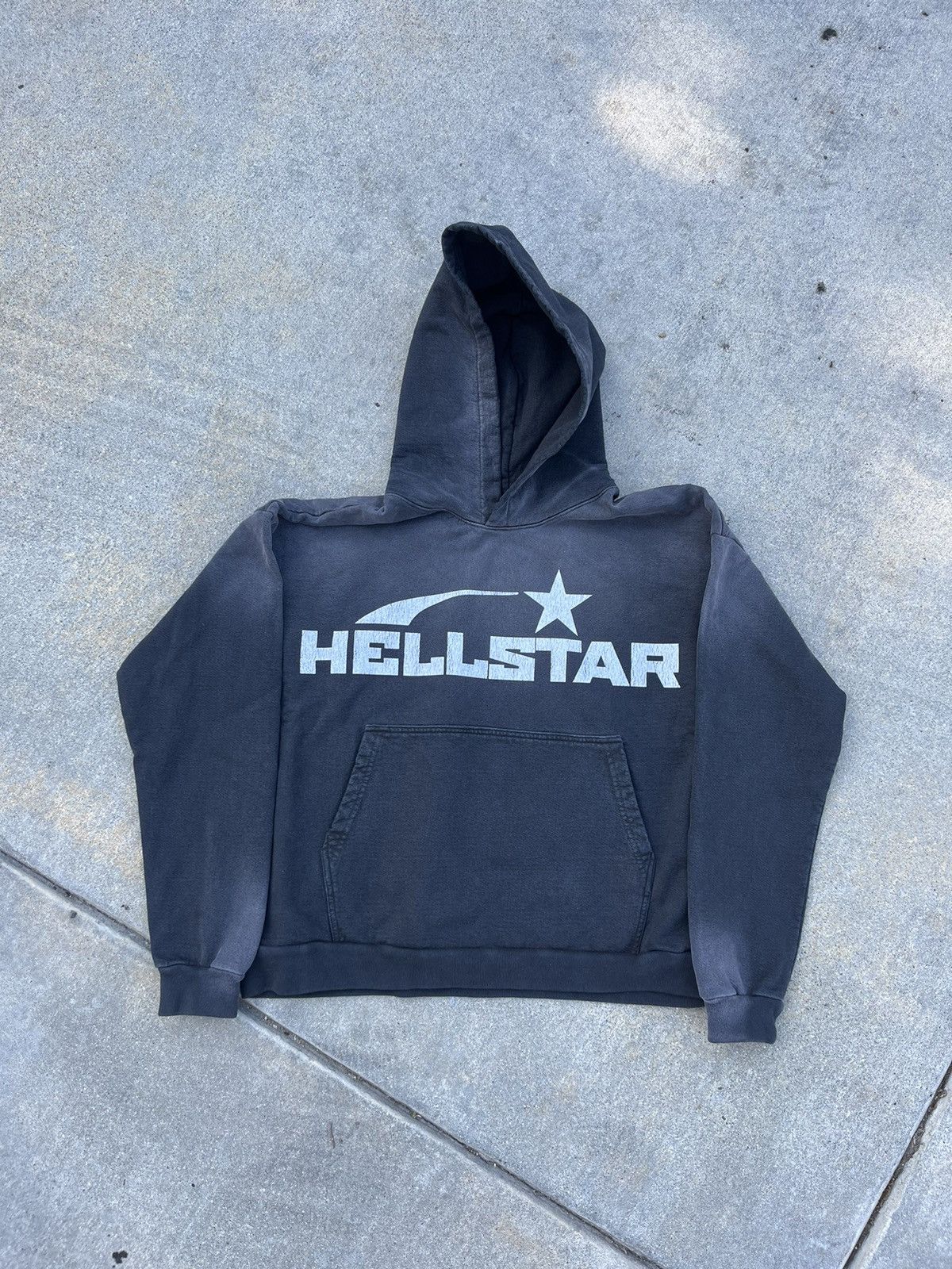 HELLSTAR Hellstar Grey Vintage Faded Hoodie | Grailed
