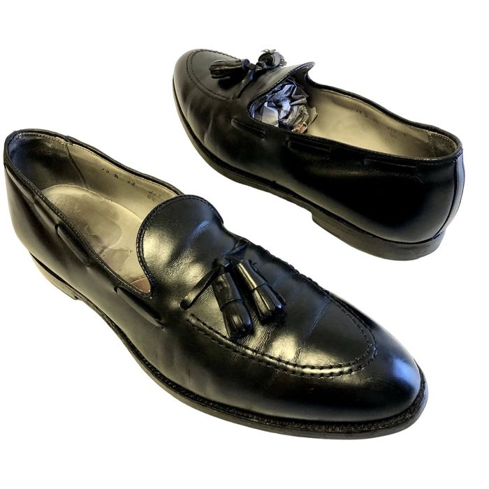 Alden Vtg ALDEN Men's BLACK Calfskin Leather Apron Toe DRESS Shoes ...