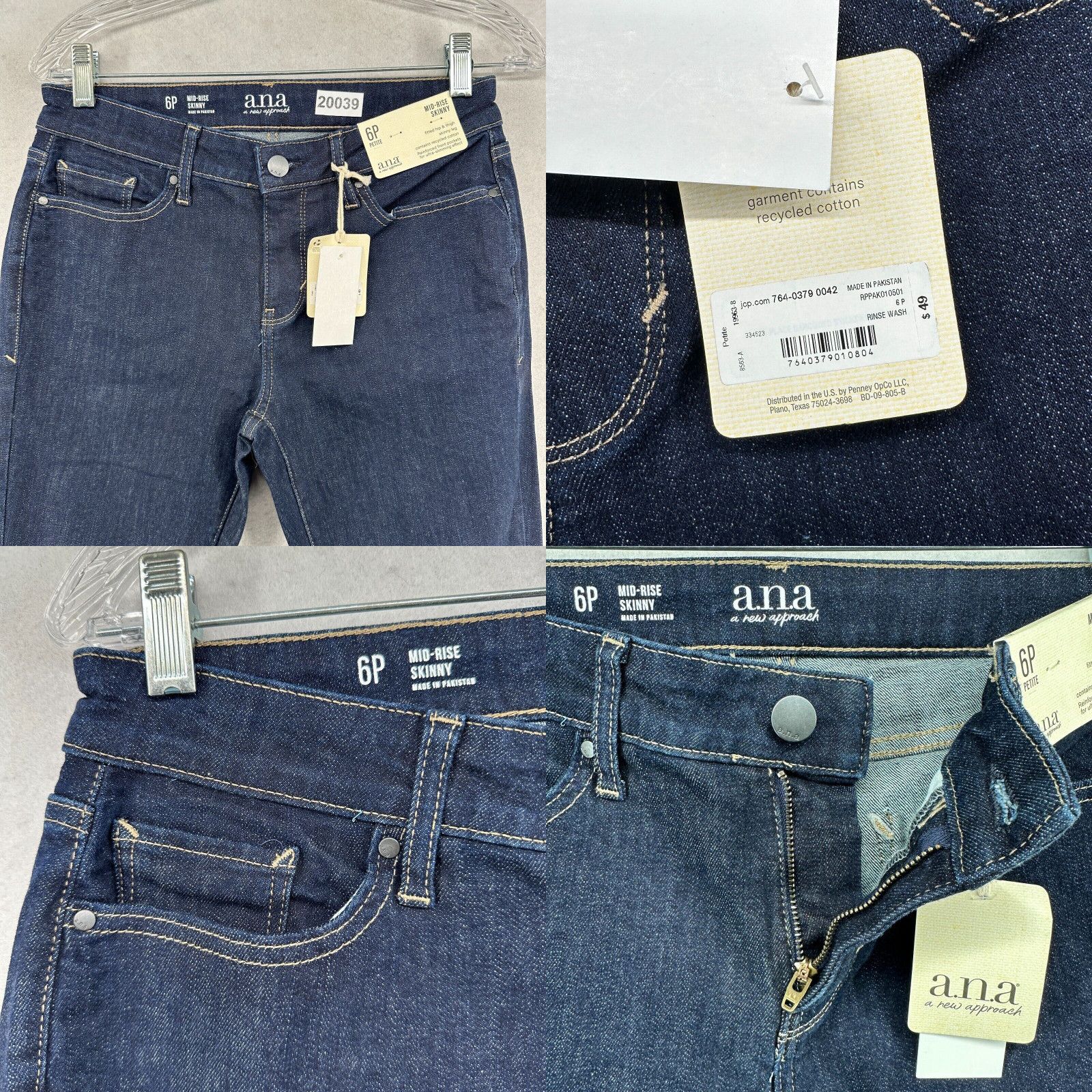 Vintage ANA A NEW APPROACH Jeans Womens 6P Petite Stretch Mid Rise ...