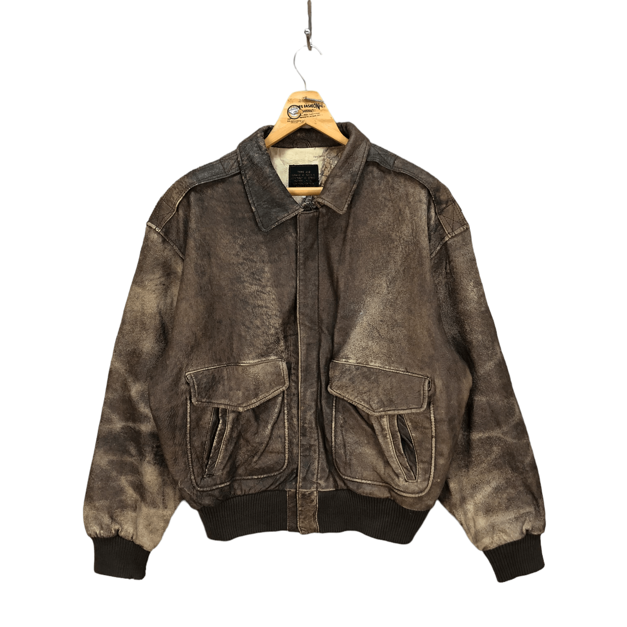 A2 Flyers Leather × Avirex × Vintage VINTAGE 80' DRAWING MAP AVIREX LEATHER A2 JACKET #5271-182 ...