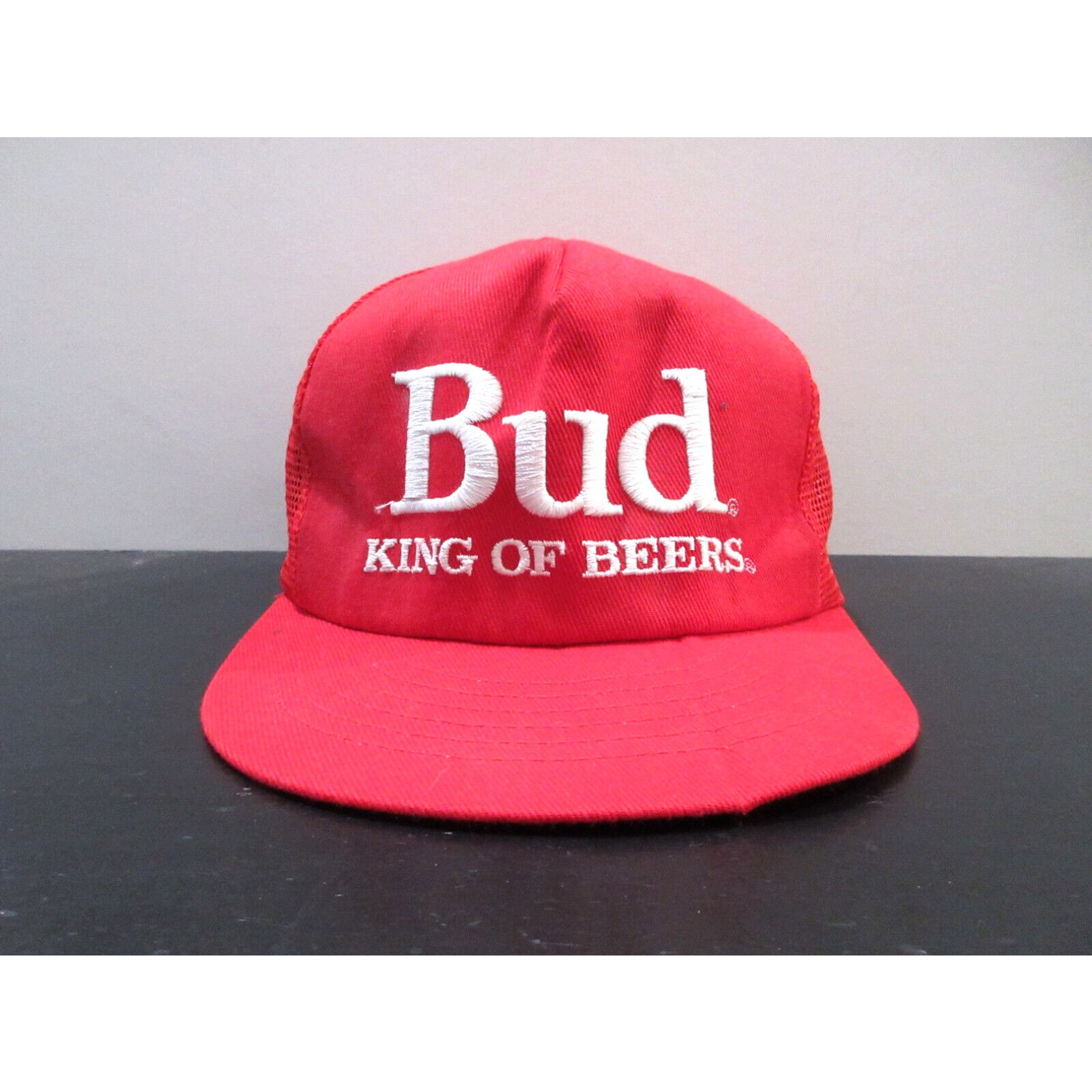 Budweiser VINTAGE Budweiser Hat Cap Snap Back Red Trucker Bud Beer ...